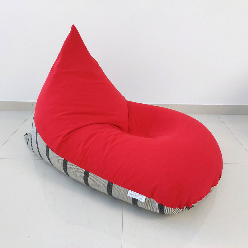 CHERRY Large red and grey bean bag cover in handloom cotton – Beanbags ...